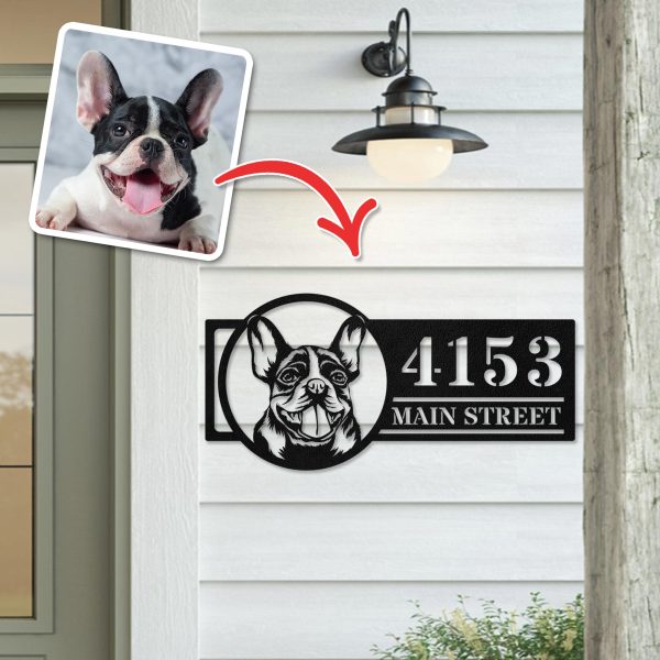 Custom Dog Portrait – Metal Address Sign – Customix Store
